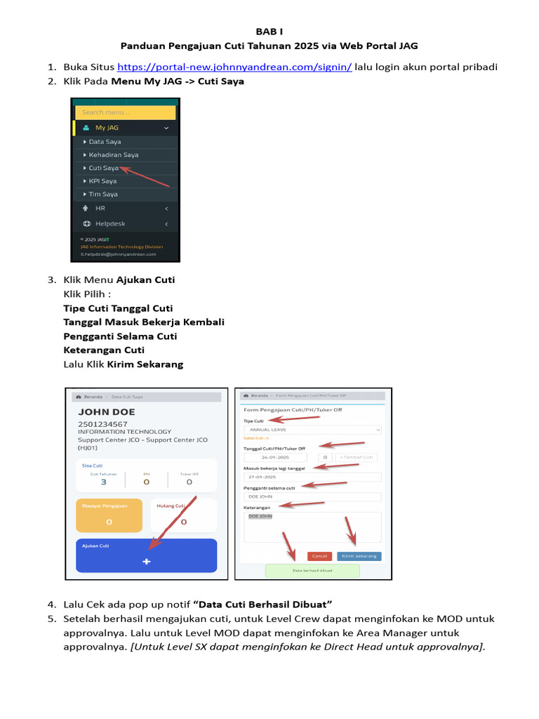 Panduan Cuti Web | PDF