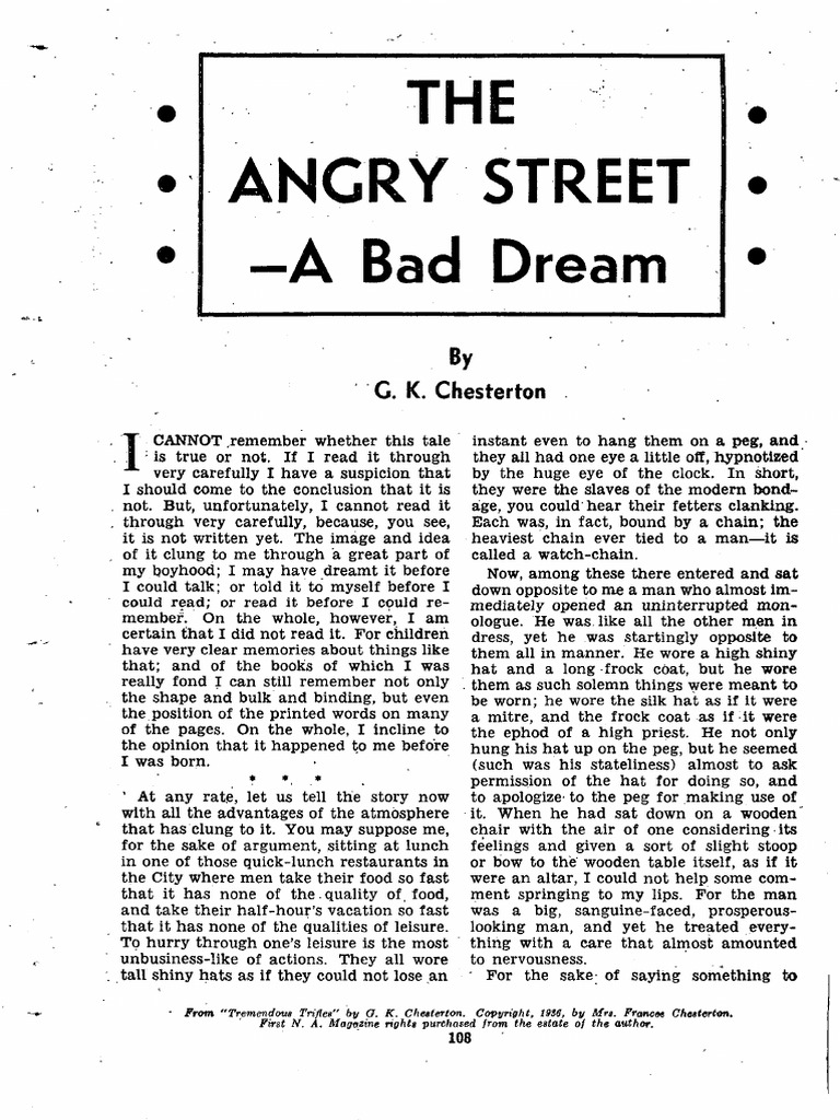 The Nightmare of the Angry Street | PDF