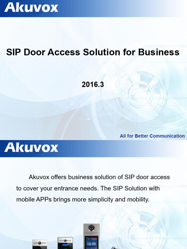 Akuvox SIP Door Access Solution For Business V1.0 | PDF