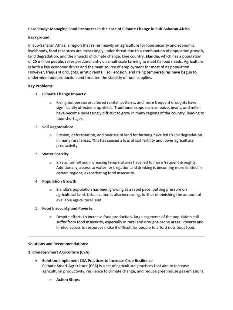 Case Study On FOOD RESOURCES | PDF | Agriculture | Food Security