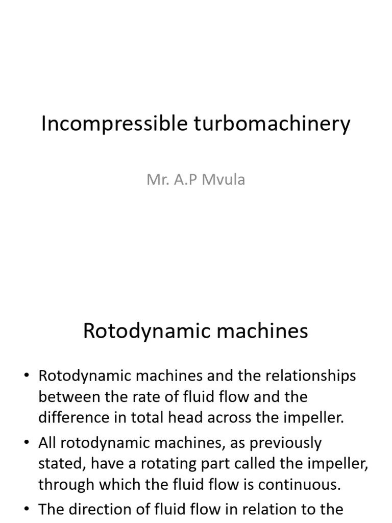 Incompressible Turbomachinery - Lect - 2b | PDF | Turbomachinery | Turbine