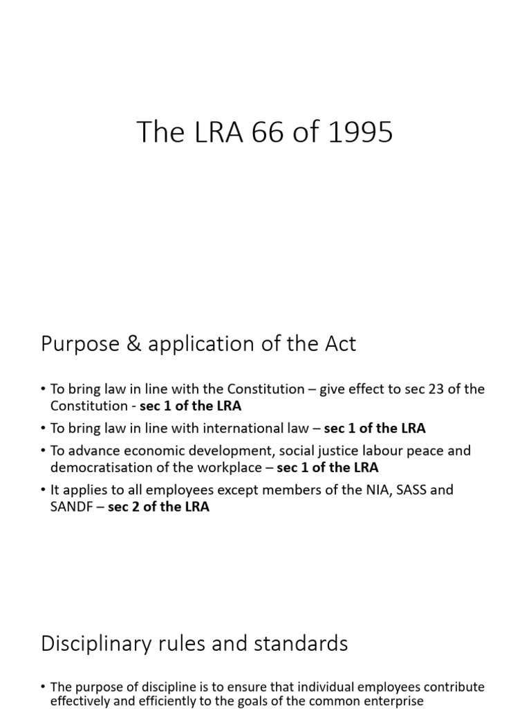 Understanding the LRA 66 of 1995 | PDF | Employment | Business Law