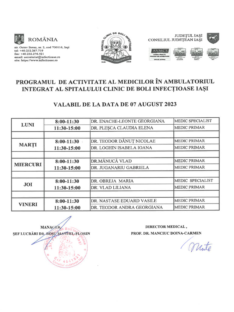 PROGRAM-DE-ACTIVITATE-AL-MEDICILOR-IN-AMBULATORIU-INTEGRAT-INCEPAND-CU-07.08.2023 | PDF