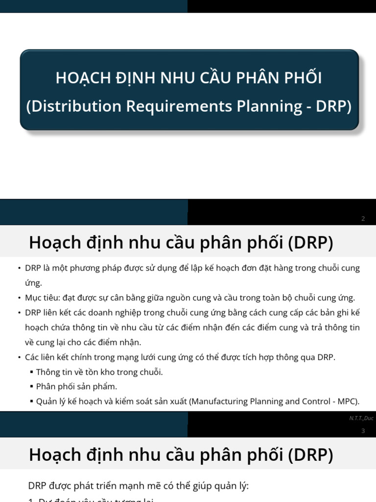 Hoạch Định Nhu Cầu Phân Phối: (Distribution Requirements Planning - DRP) | PDF