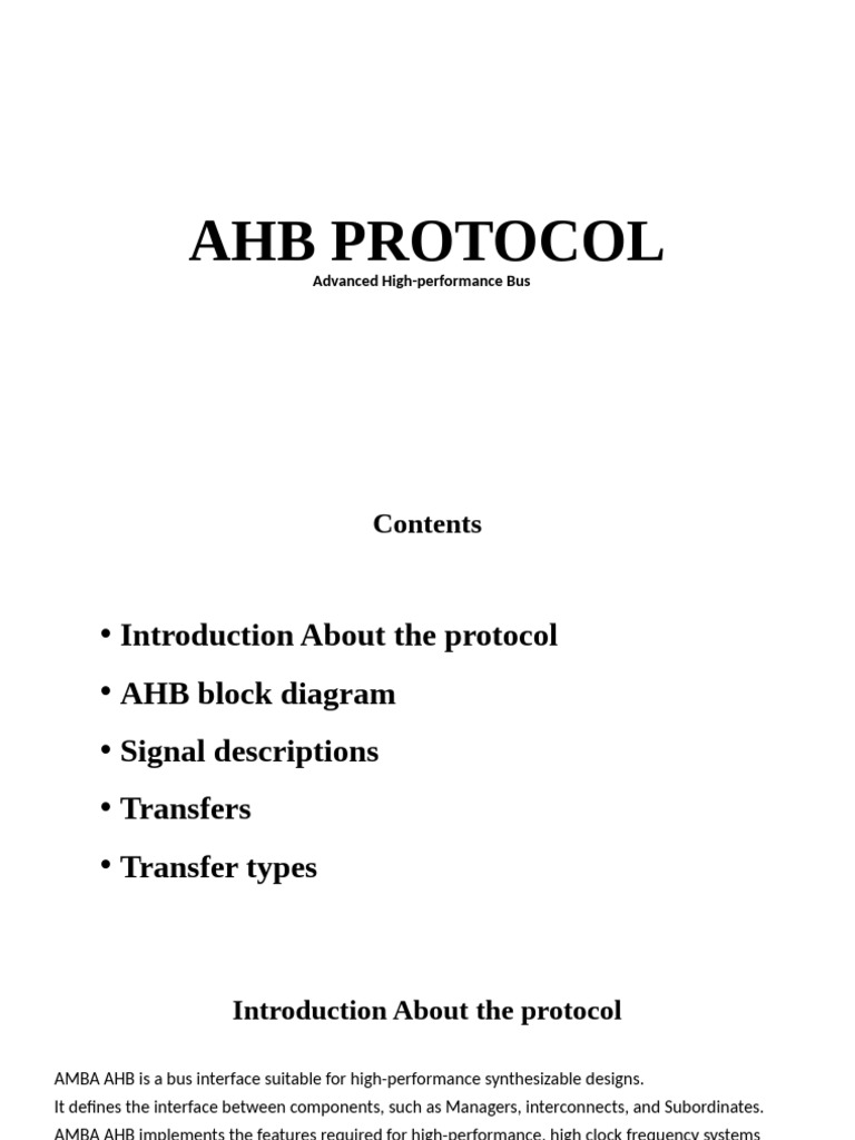 Ahb Protocol | PDF | Computing | Data Transmission