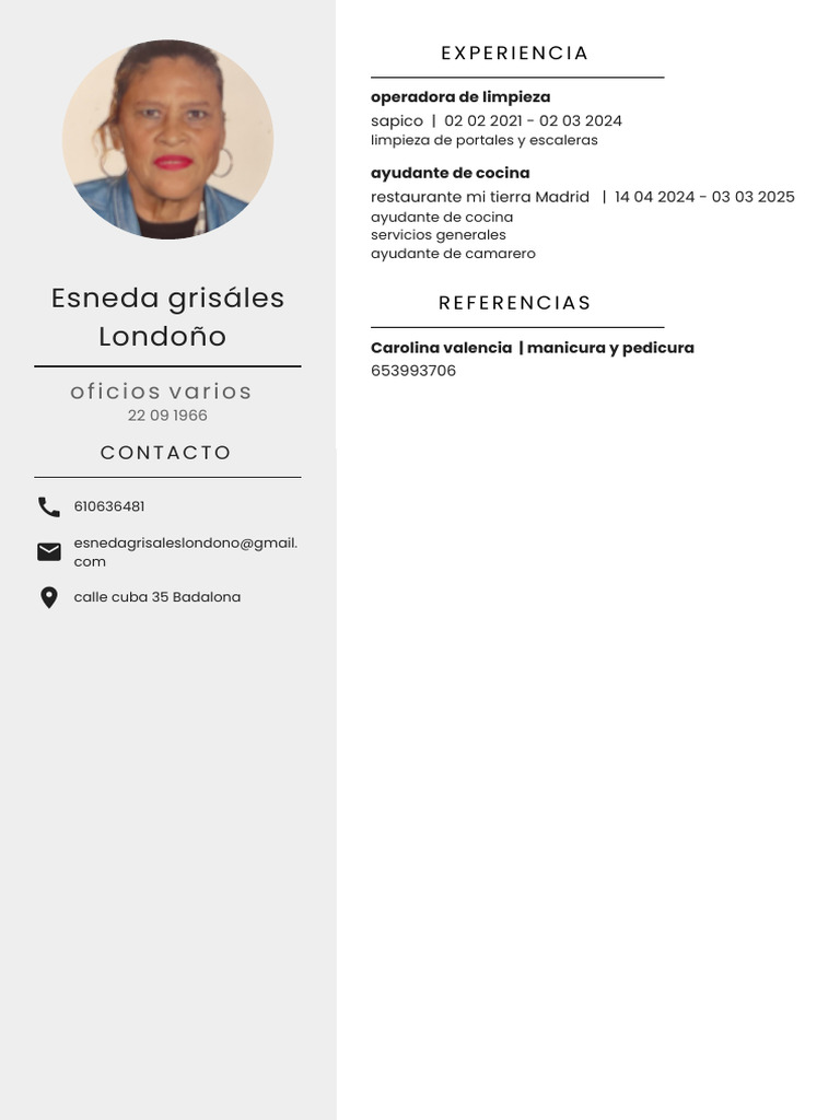 Currículum de Esneda Grisales Londoño | PDF