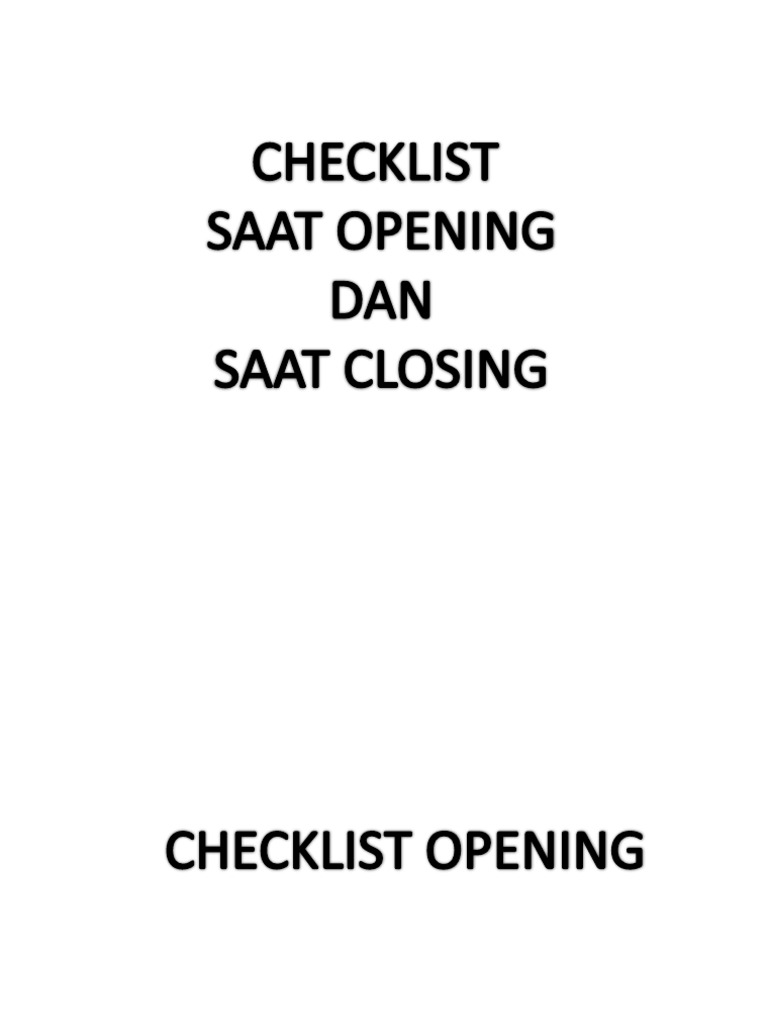 Checklist Croffle JCO Store | PDF