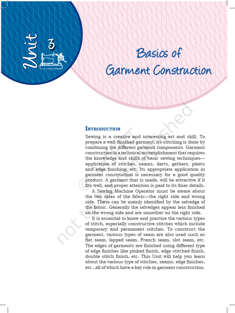 Basics of Garment Construction Guide | PDF | Seam (Sewing) | Surgical ...