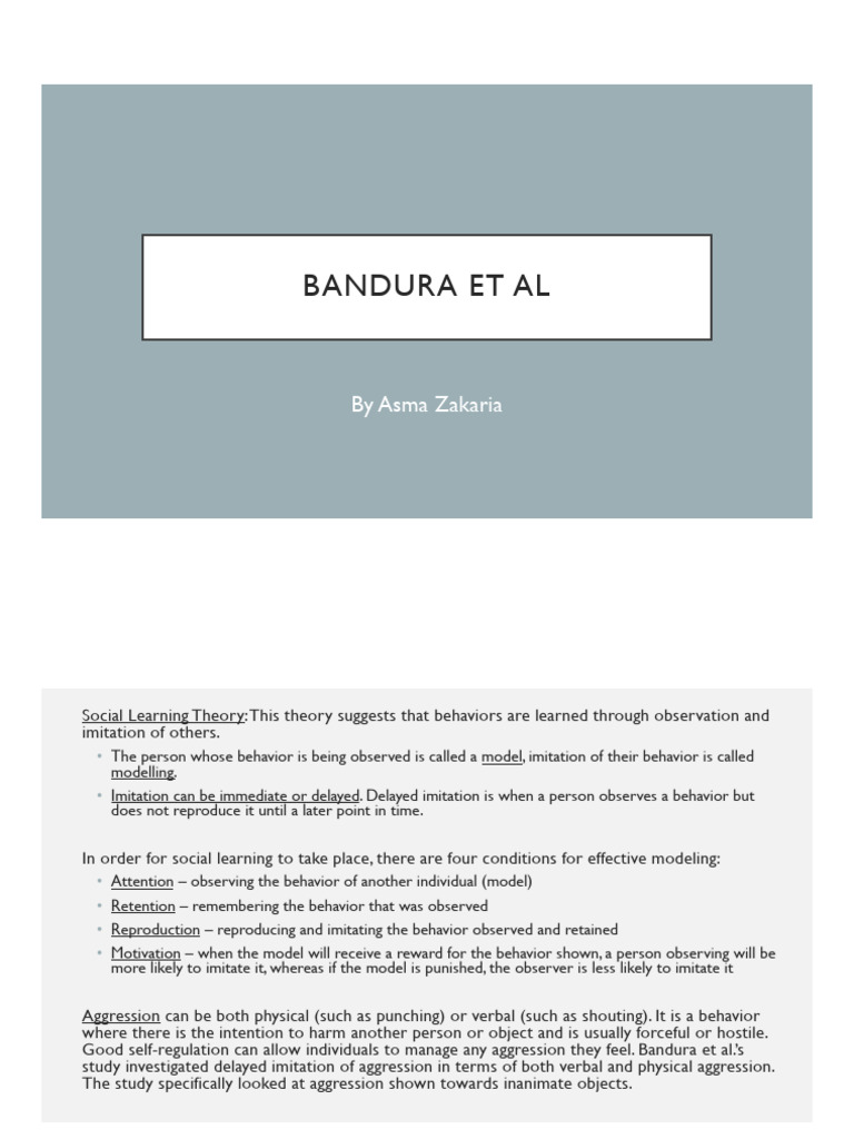Bandura's Study on Aggression Imitation | PDF | Imitation | Aggression