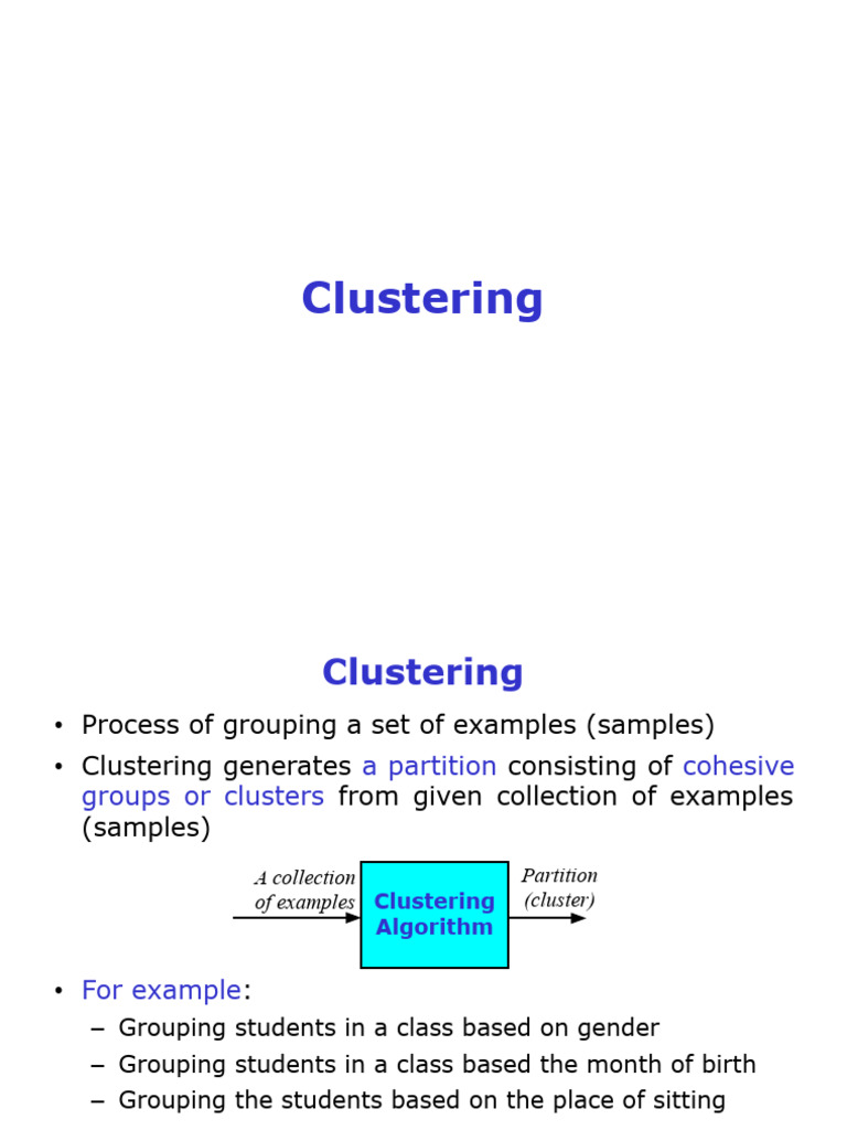 Clustering Partitioning Hierarchical Densitybased Pdf Cluster Analysis Statistical Analysis