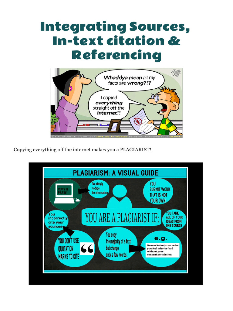 Integrating Sources, In-Text Citation & Referencing: Copying Everything Off The Internet Makes ...
