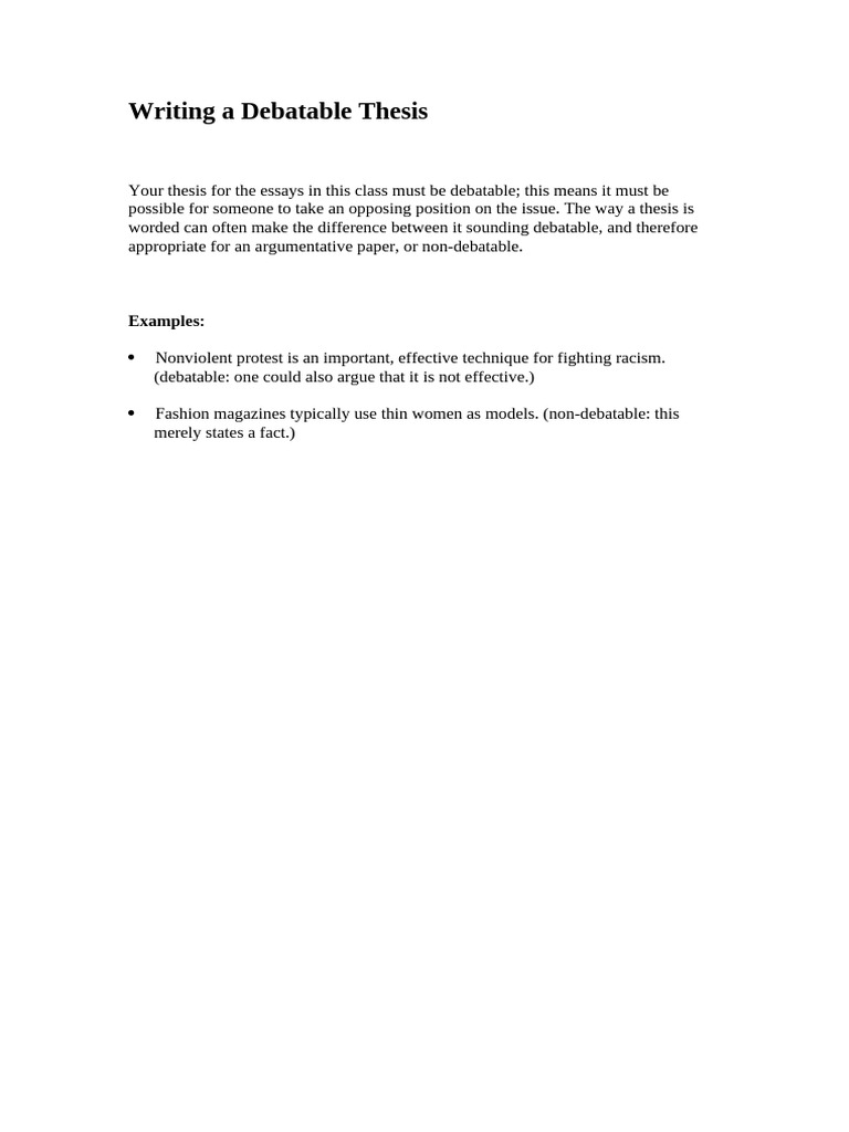 Writing_a_Debatable_Thesis_Prepared_by_Ahlam_ | PDF