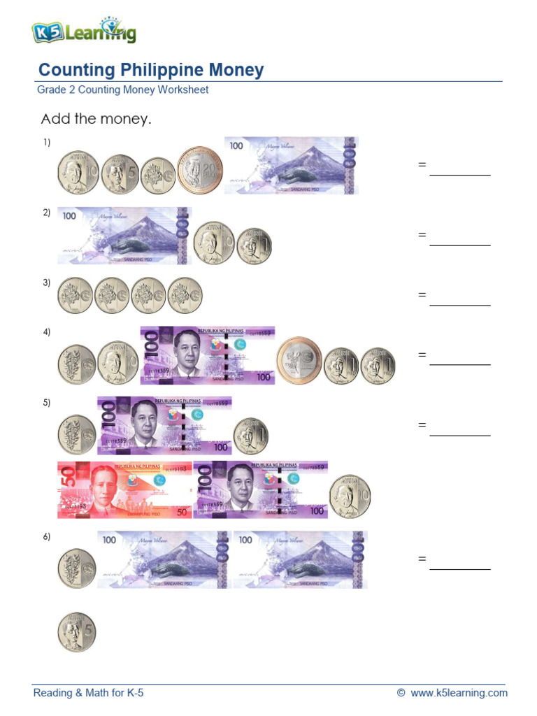 Grade 2 Counting Filipino Peso e | PDF