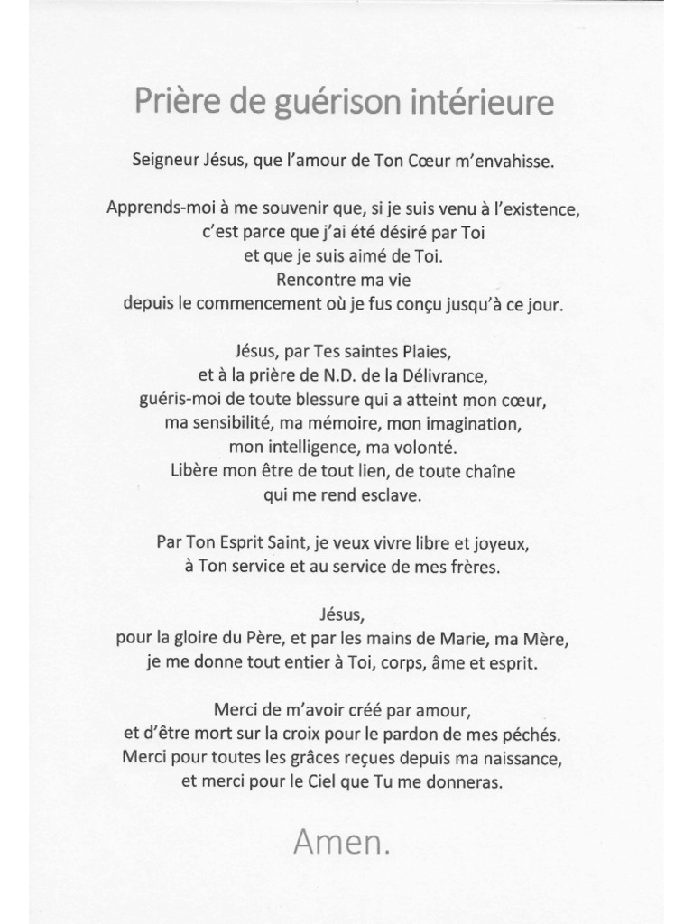 La Traversee Priere de Guerison Interieure | PDF