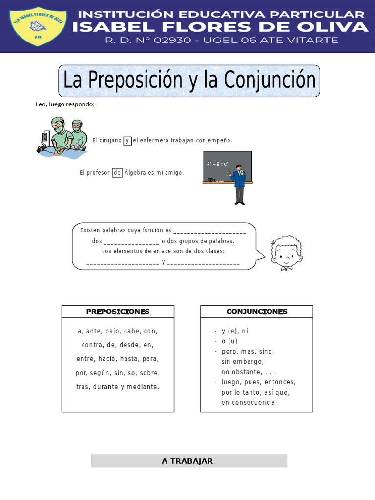 Ejercicios de Preposiciones y Conjunciones | PDF | Tipología ...