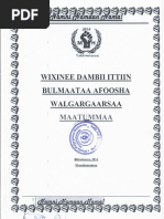 Dambii Ittin Bulmaata Waldaa | PDF