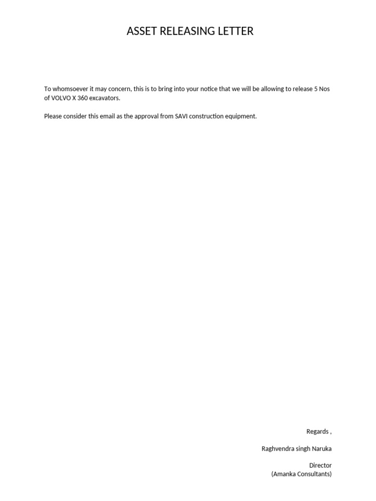 Releasing Letter | PDF