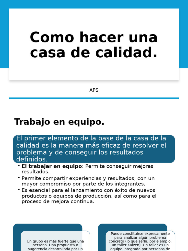 Como Hacer Una Casa de Calidad | PDF | Calidad (comercial) | Lean ...