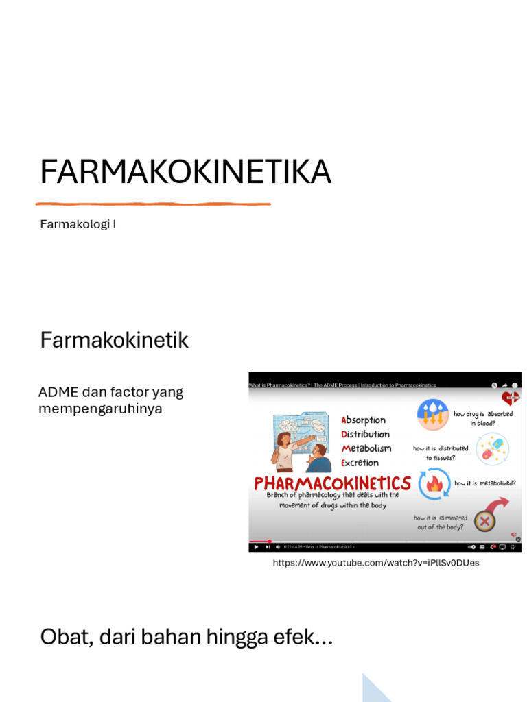 Farmakologi 1 - Farmakologi (Konsep Farmakokinetika - Adme - ) - 1 | PDF