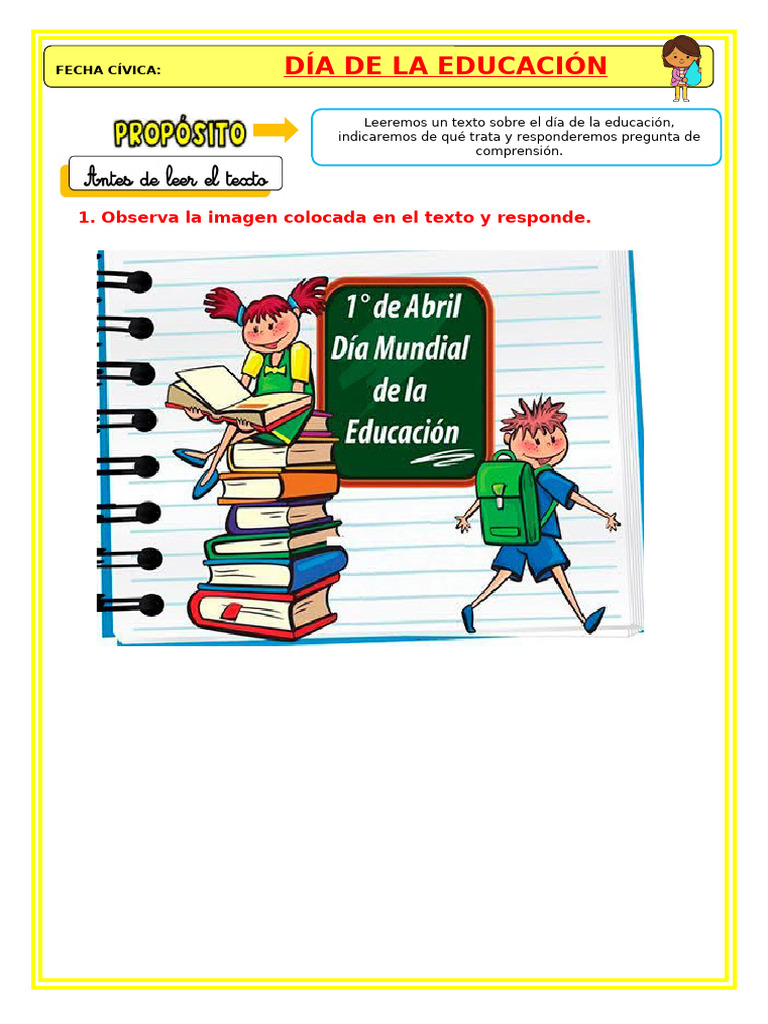 Fecha Civica Ficha Día de La Educacion Maestras de Primaria Del Peru ...