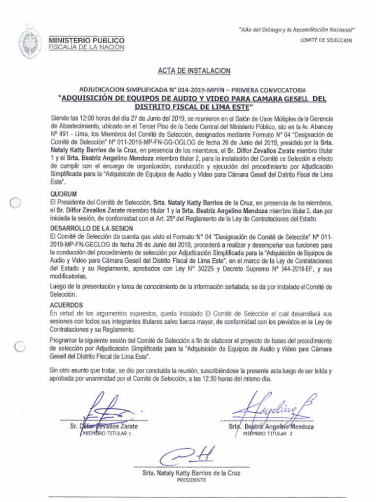 Acta de Instalacion | PDF