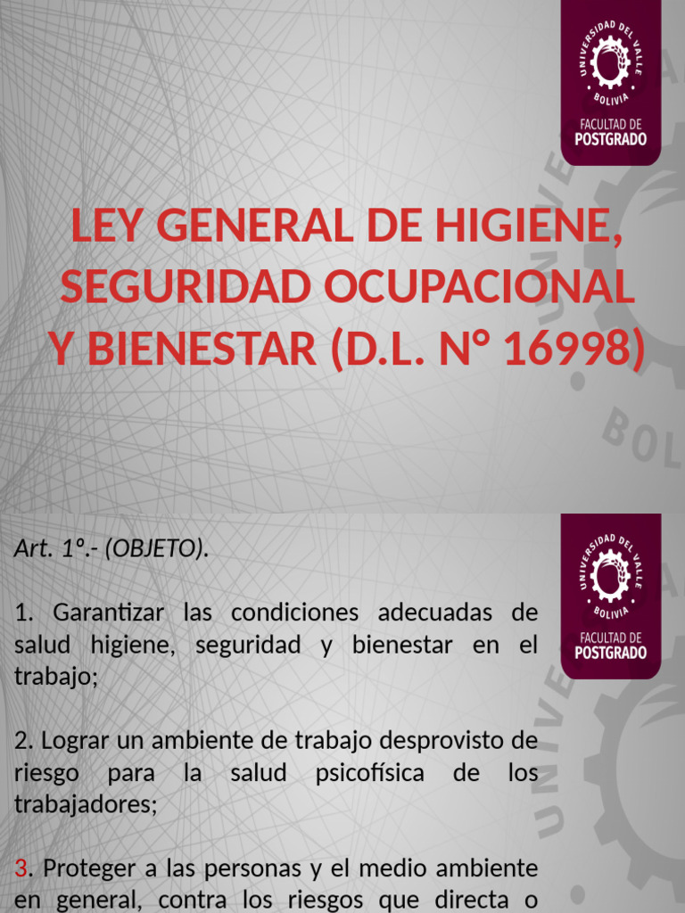 4 Ley General de Higiene | PDF | Seguridad y salud ocupacional