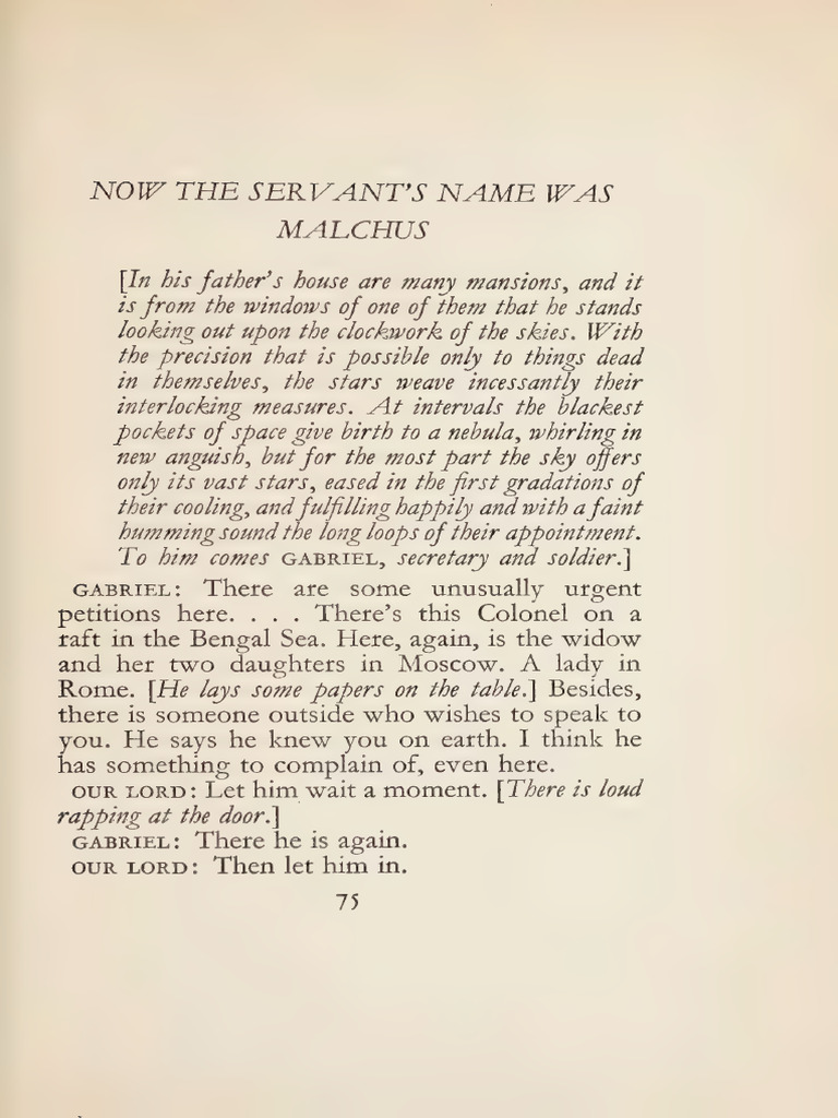 Now The Servant's Name Was Malchus | PDF