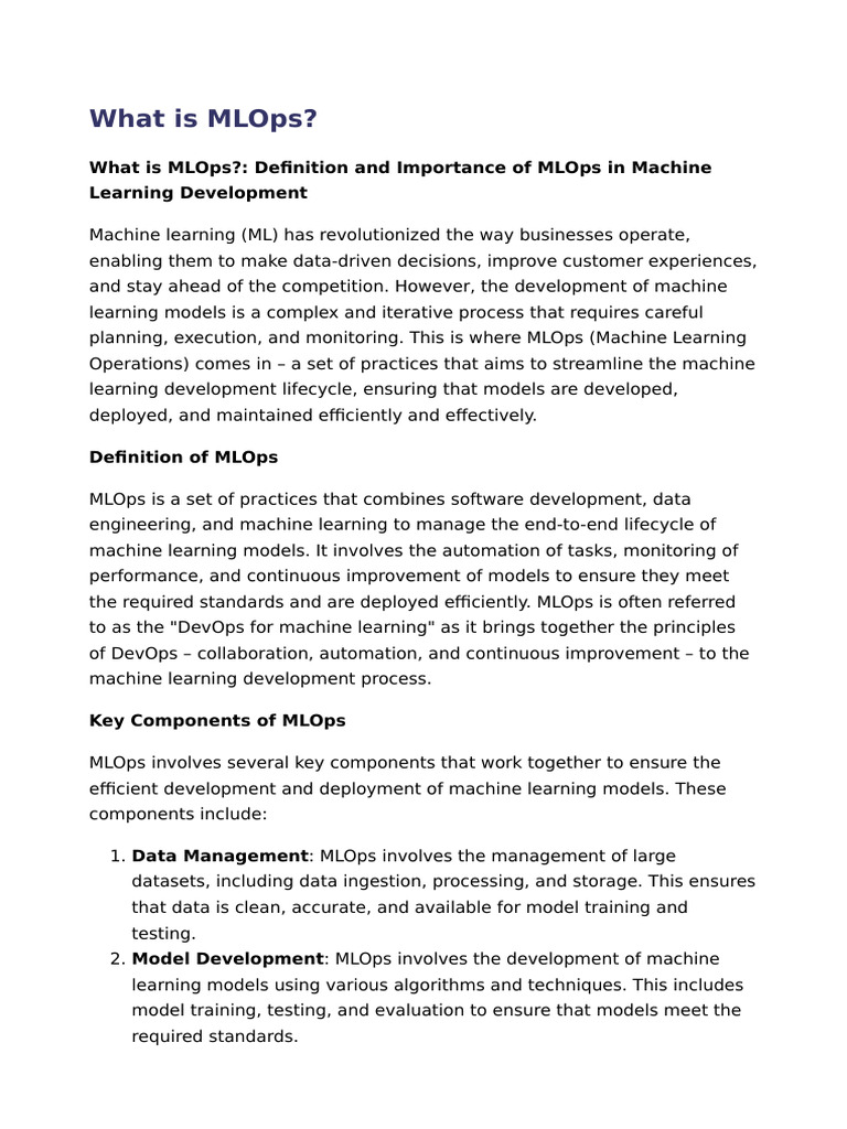 MLOPs?️?️ | PDF | Cross Validation (Statistics) | Machine Learning