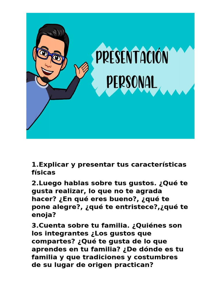 Información de Presentación Personal | PDF