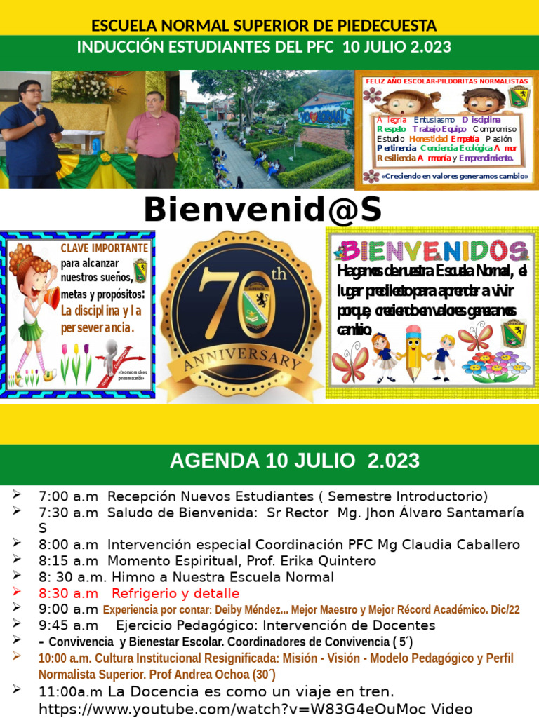 Bienevenida Introductorio Julio10 2.023 | PDF | Educación de la primera ...