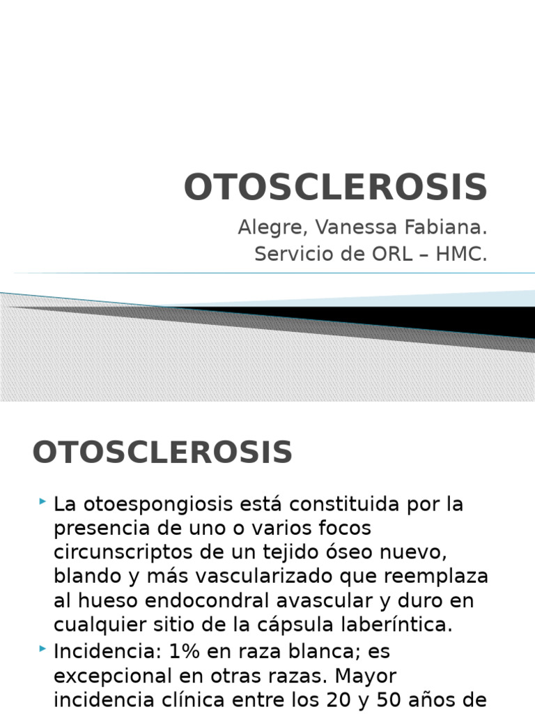 Otosclerosis | PDF | Audiología | Otorrinolaringología