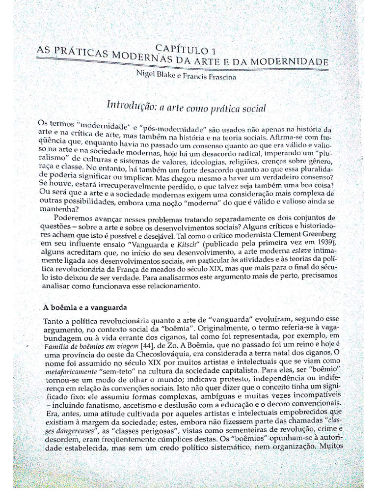 Modernidade e Modernismo. A Pintura Francesa No Século XIX. | PDF