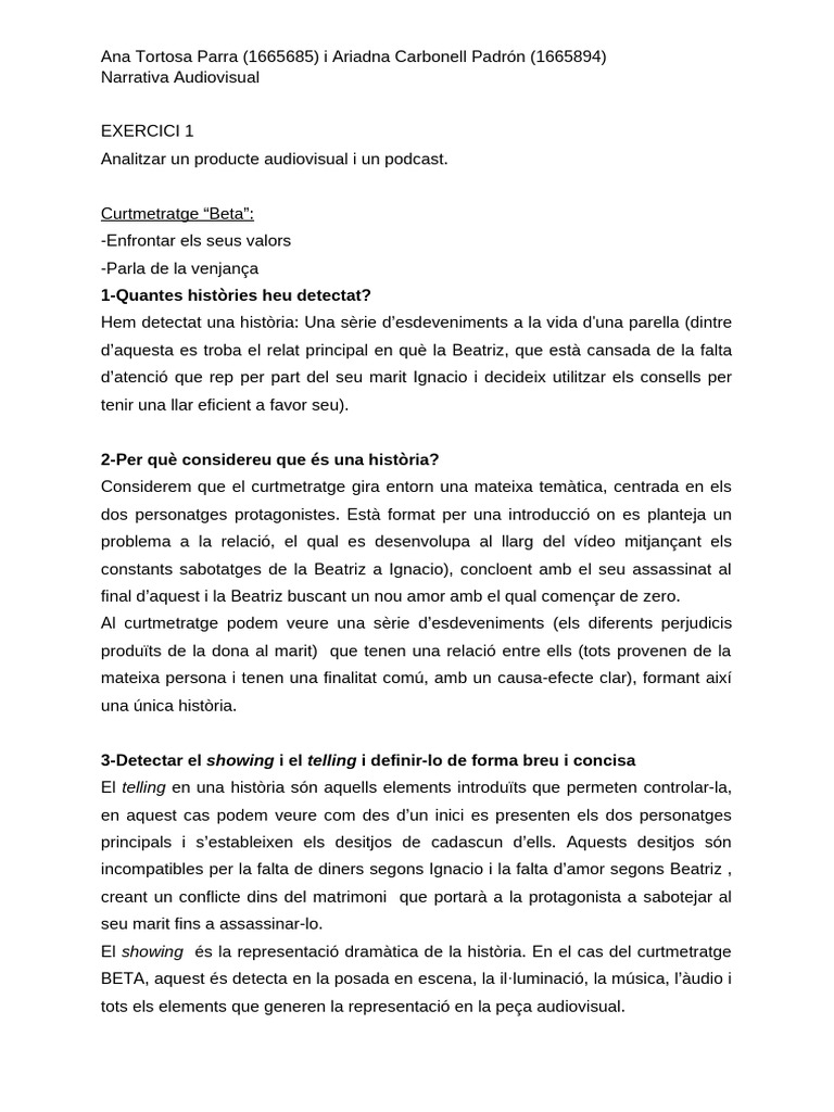 Treball Narrativa | PDF