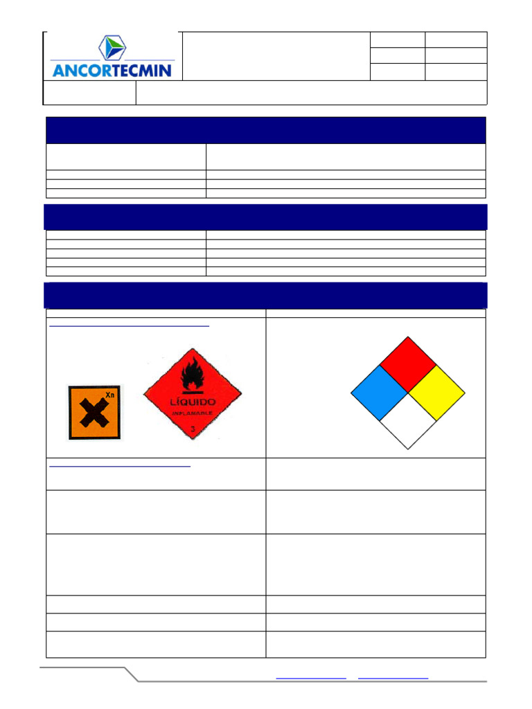 Ficha de Seguridad ANCOR TECMIN Vinilester | PDF | Agua | Ventilación ...