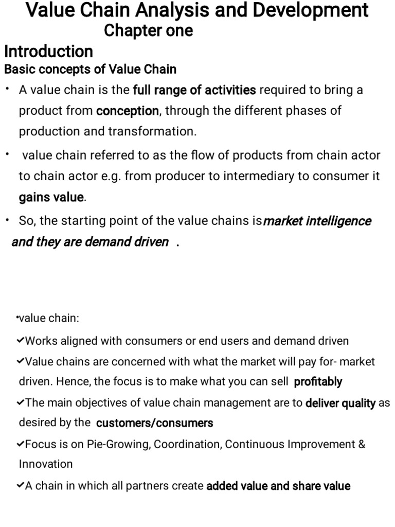 VCD ppt-1 PDF Value Chain | PDF | Market (Economics) | Governance