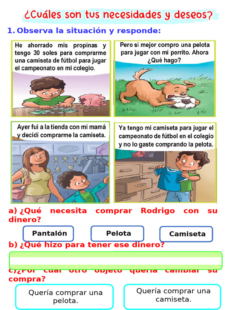 Necesidades y deseos de Rodrigo | PDF