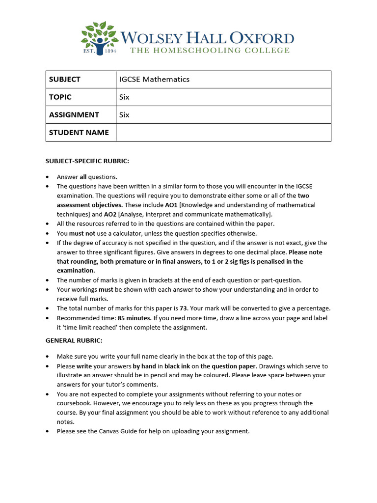 (A06) IG Maths Extended V1a | PDF | Mathematics | Significant Figures