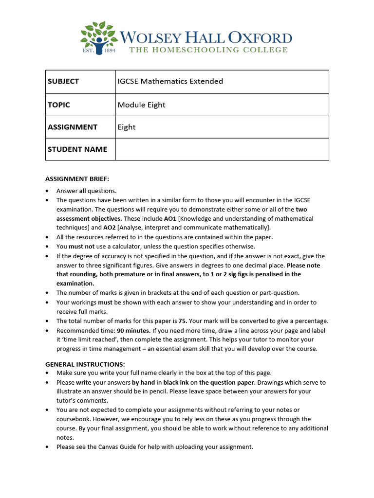 IGCSE Maths Extended Assignment 08 | PDF | Significant Figures ...