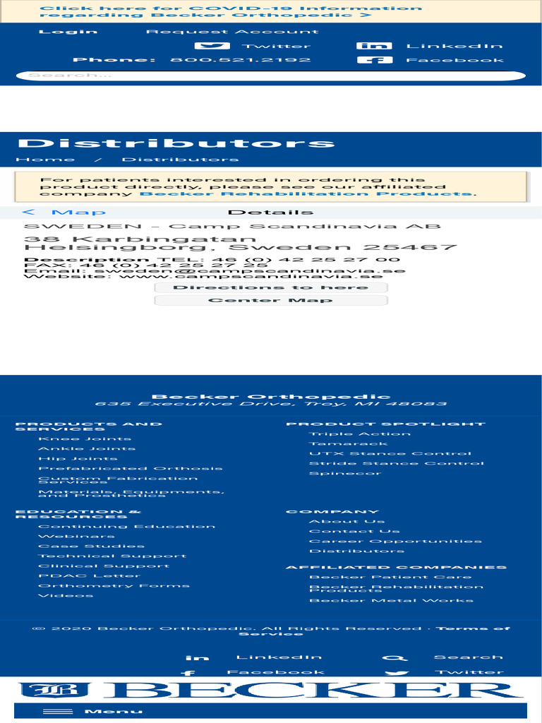 Distributors - Becker Orthopedic | PDF