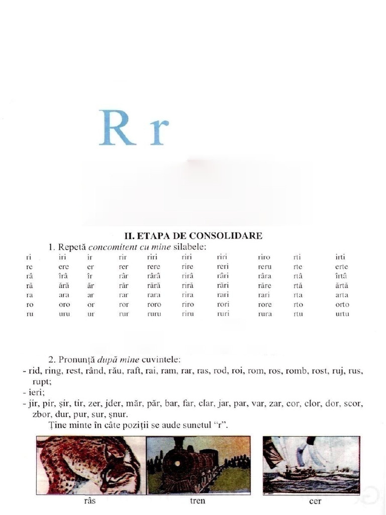 R - Silabe, Cuvinte | PDF