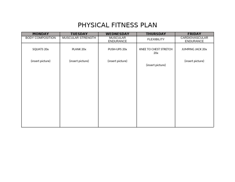 Physical Fitness Plan | PDF