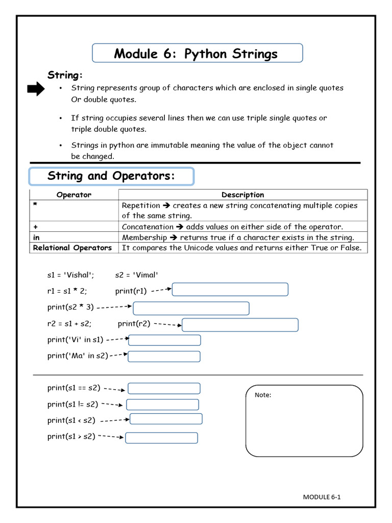Module 6 Python Strings | PDF | Letter Case | String (Computer Science)