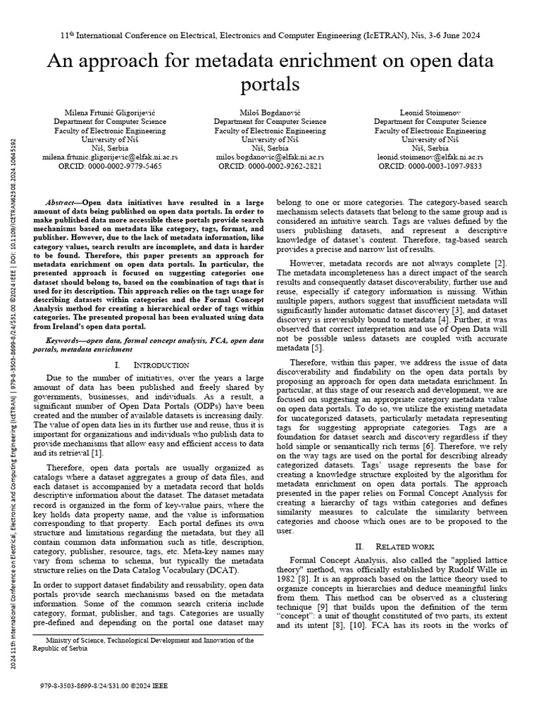 An Approach For Metadata Enrichment On Open Data Portals | PDF | Tag (Metadata) | Metadata