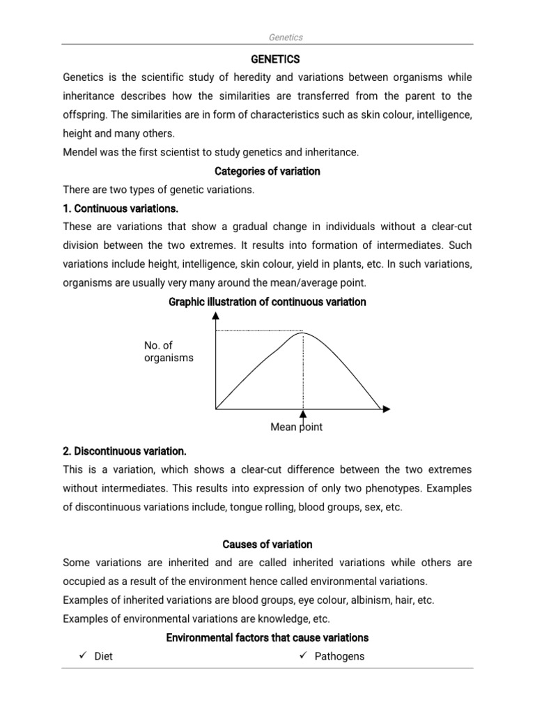 s.4 Genetics and Evolution Notes | PDF | Genetics | Biology