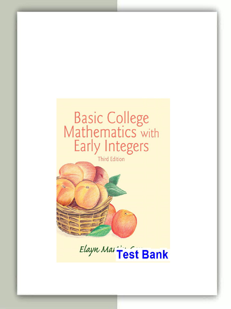 Basic College Mathematics with Early Integers 3rd Edition Martin Gay ...
