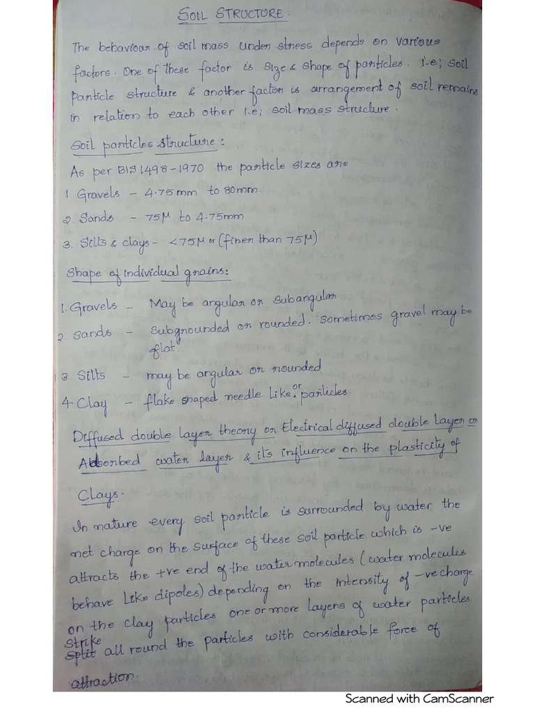 UNIT - 3 (Structure of Soil) NOTES SOIL MECHANICS | PDF