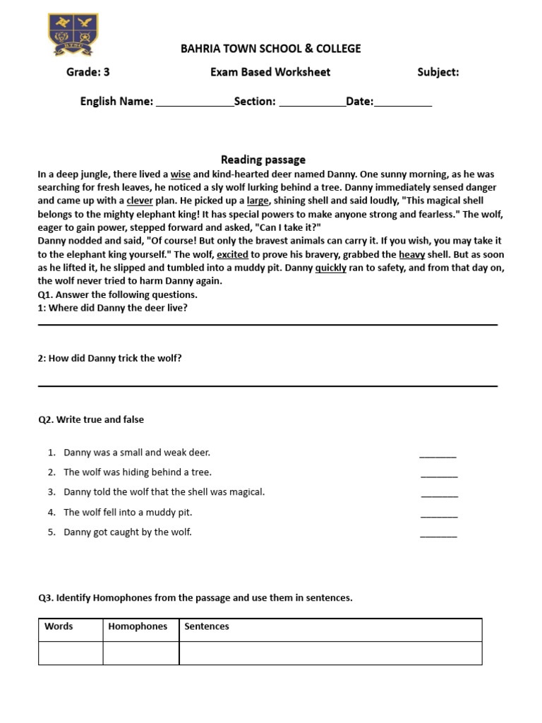 Grand Worksheet English | PDF