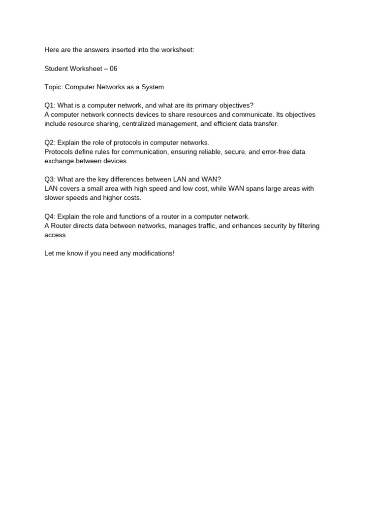 Here Are The Answers Inserted Into The Worksheet2 | PDF