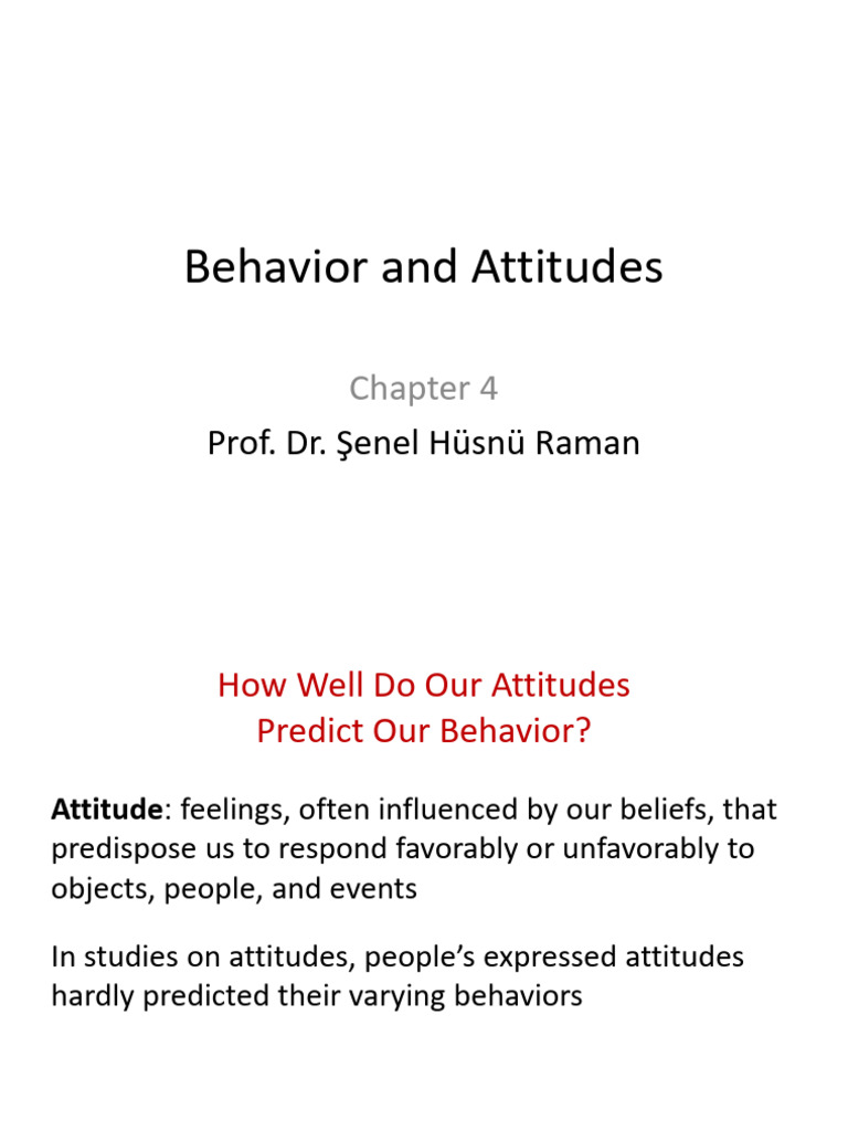 CHP 4 Behavior and Attitudes Stud V | PDF | Attitude (Psychology ...