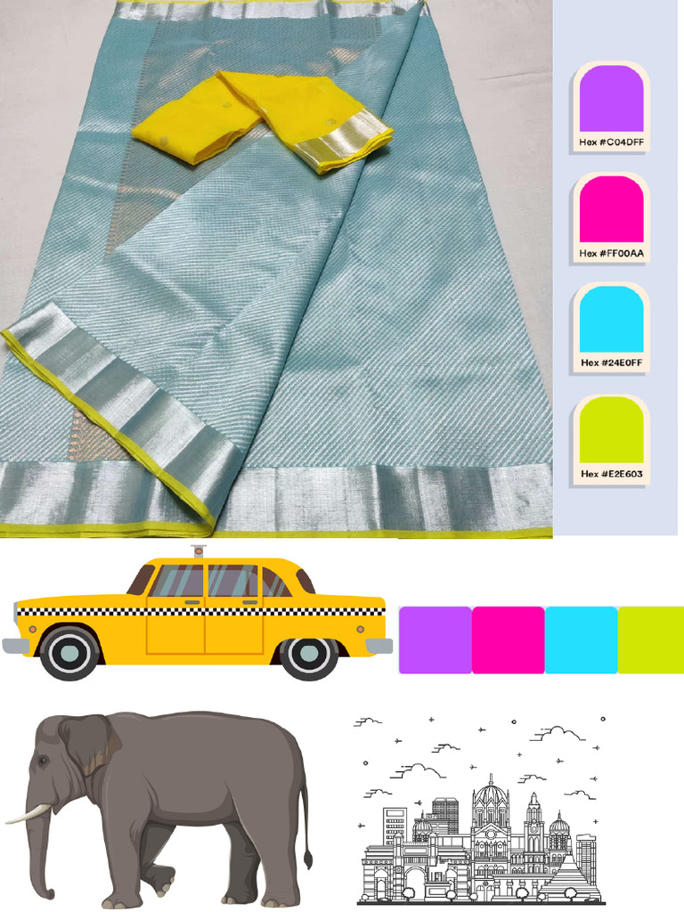 Eternal Elegance Heavy Embroidery Silk Saree - Whatsapp Flyer | PDF